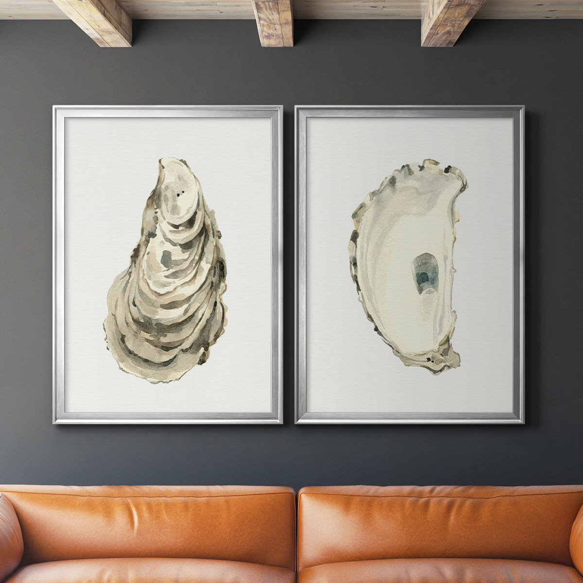 Beachcrest Home Neutral Oyster Study I - 2 Piece Picture Frame Print Set on Canvas & Reviews ...